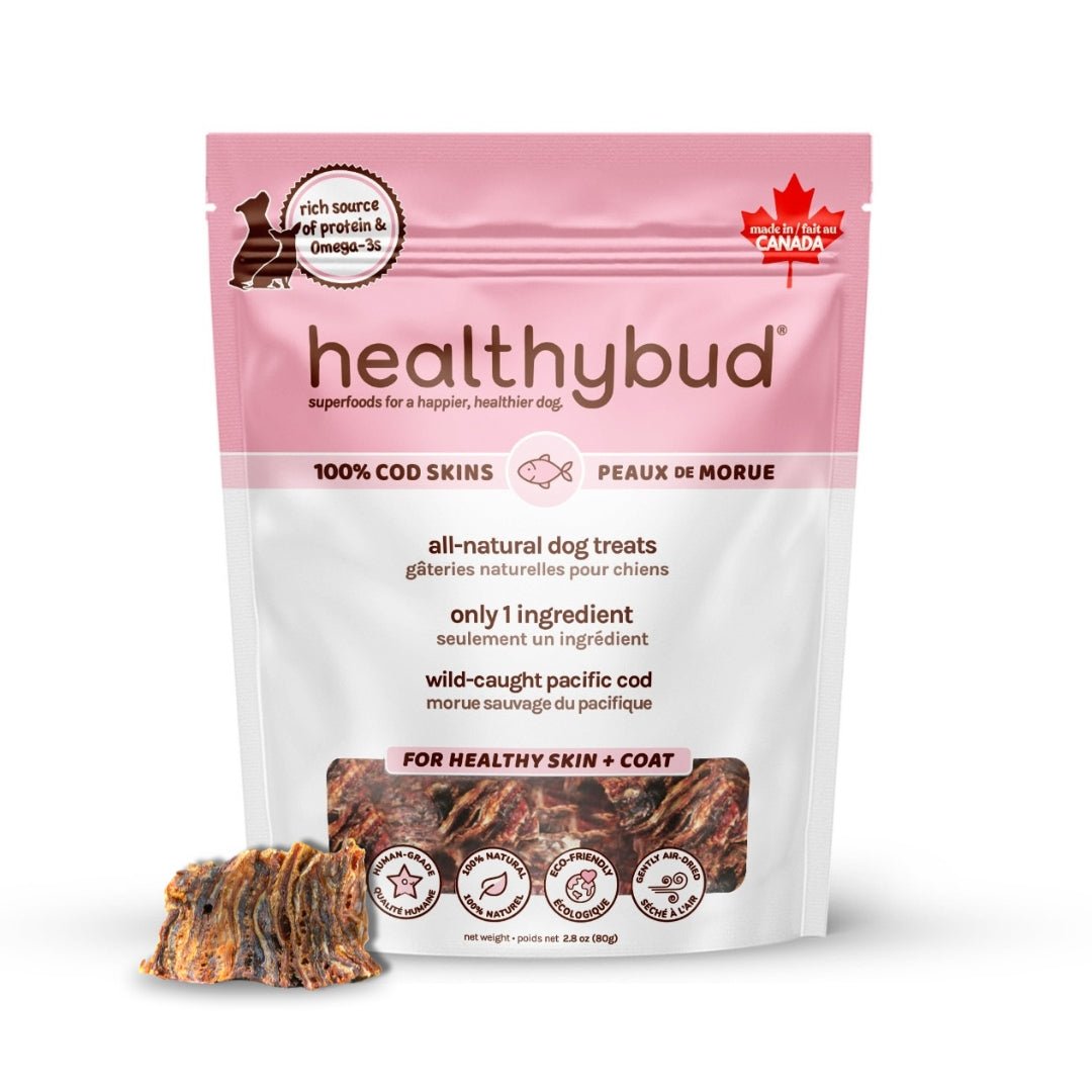 Hypoallergenic Wild-Caught Cod Skins Dog Treat | Healthybud USA ...